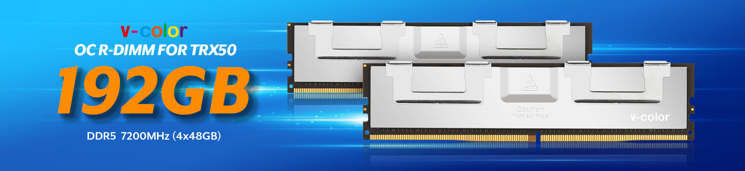 V Color Overclocking Ddr5 R Dimm For Amd Trx50 192gb 4x48gb With Spe